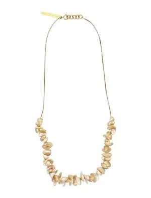 Dries Van Noten Resin, Shell, And Metal Necklace - Brass