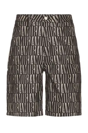 Amiri Jacquard Monogram Snap-off Mini Shorts - Black