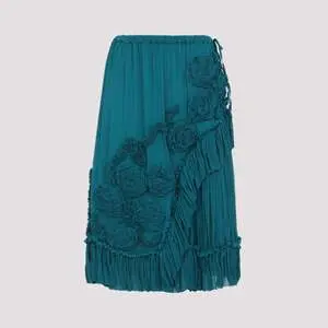 Dries Van Noten Velvet Midi Skirt