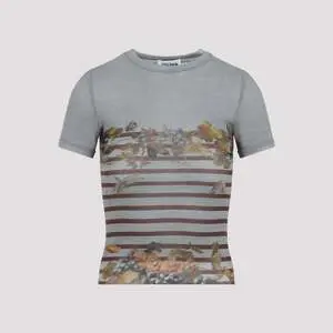JEAN PAUL GAULTIER Striped Floral-print T-shirt - Multicolour