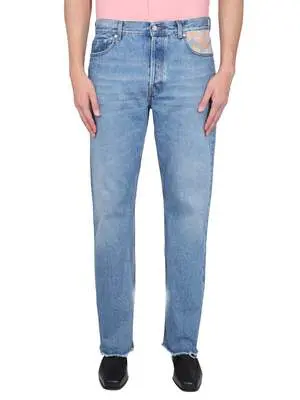Séfr Paneled Floral Jeans - Azure
