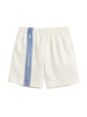 JW Anderson Linen Shorts With Vertical Stripe Detail - White
