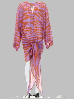 Attico Printed Tie-front Blouse