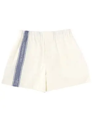 JW Anderson Linen Shorts With Side Logo Tape - White