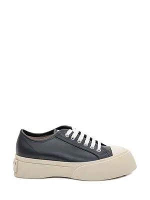 Marni Stylish Paintblock Leather Sneakers - Black