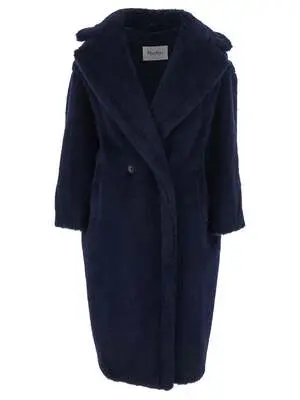 Max Mara Oversized Cocoon Coat With Horn Buttons - Blue