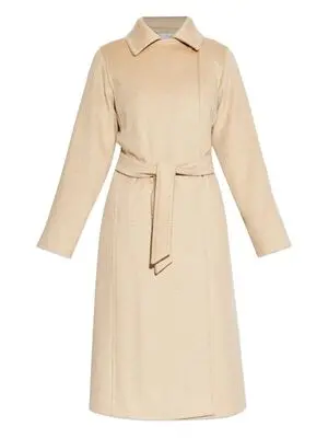 Max Mara Camel Wool Belted Jacket - Beige