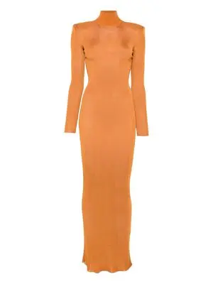 SELF-PORTRAIT Long Dress With Removable Shoulder Straps - Beige