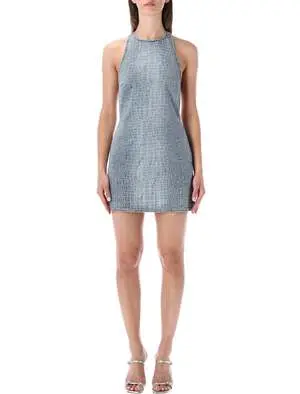 SELF-PORTRAIT Embroidered Mini Dress - Blue