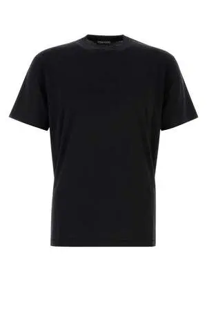 TOM FORD Lyocell Cotton Crew Neck T-shirt - Black