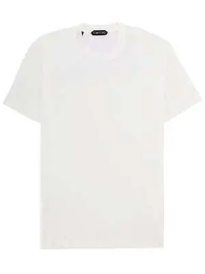 TOM FORD Lyocell Cotton Crew Neck T-shirt - White