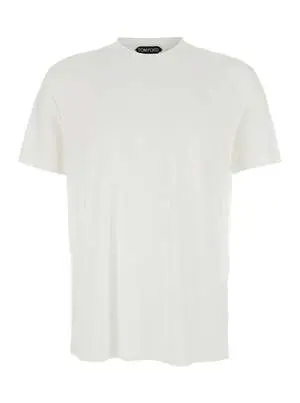 TOM FORD Lyocell Cotton Crew Neck T-shirt - White