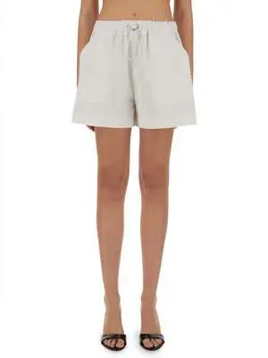 Moschino Wide Fit Cotton Blend Shorts - White