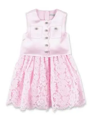 SELF-PORTRAIT Pink Lace Floral Mini Dress