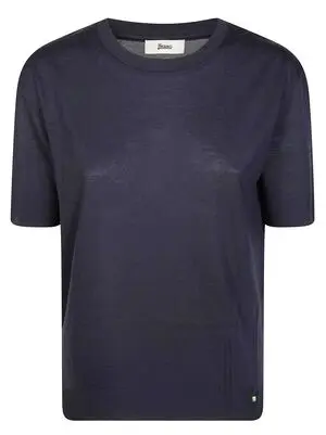 Herno Essential T-shirt With Continuous Edges - Blu