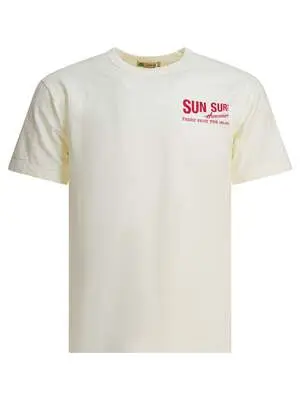 SUN SURF Logo T-shirt Regular Fit, Short Sleeves - Beige