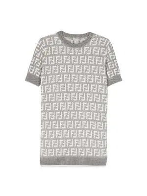 Fendi Ff Monogram Knit Mini Dress - Grey