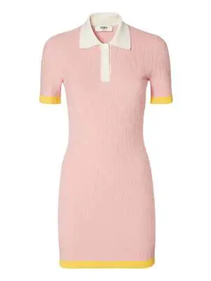 Fendi Ff" Motif Knit Dress - Pink