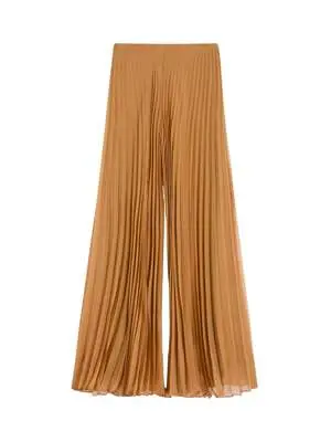 Max Mara Pleated Wide Leg Trousers - Brown