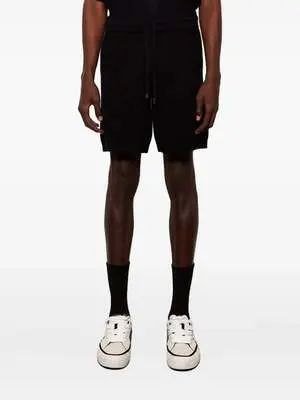 Amiri Ribbed Knit Drawstring Shorts - Black