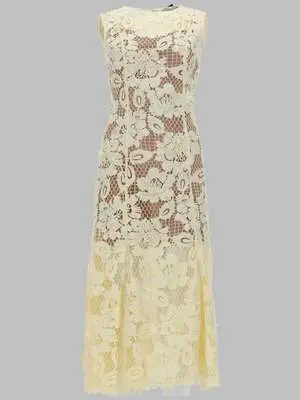 SELF-PORTRAIT Lace Mini Dress With Elegant Lining - Yellow