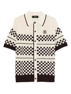 Amiri Checkered Mesh Mini Shirt - Alabaster