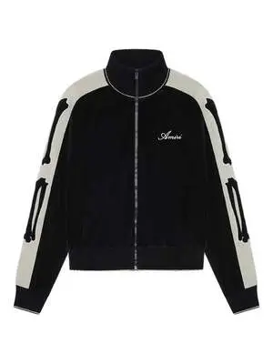 Amiri Bone Tail" Velour Track Jacket - Black
