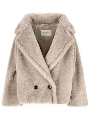 Max Mara Oversized Fit Jacket With Long Sleeves - Beige