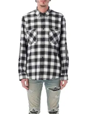 Amiri Textured Flannel Overshirt Size - Black