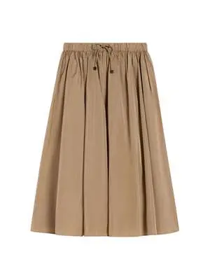 Max Mara Pleated Drawstring Midi Skirt - Kaki