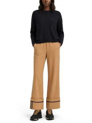 Herno Cuffed Wide-leg Trousers - Blue