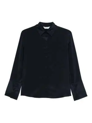Max Mara MAX MARA PURE Silk Button-Up Shirt Navy