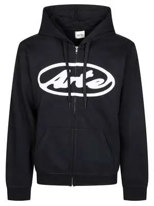 ARTE Circle Logo Mini Zip Hoodie For - Nero