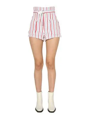 Philosophy Di Lorenzo Serafini Striped High-waisted Shorts - Multicolour