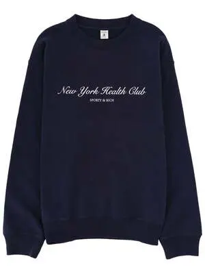 SPORTY & RICH Oversized Crewneck Sweatshirt - Blue