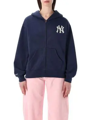 SPORTY & RICH Ny" Logo Zip Hoodie