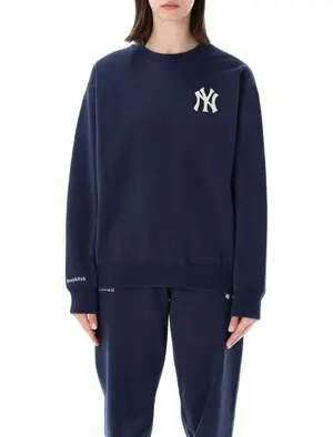 SPORTY & RICH Ny" Logo Zip Hoodie - Blue