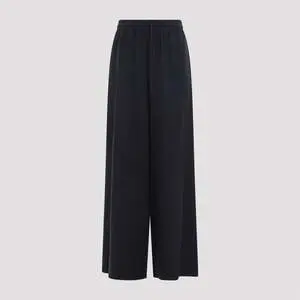 Max Mara Wide-leg Silk Trousers - Black