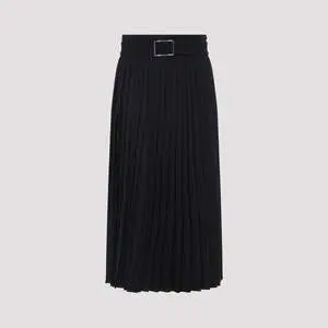 Sportmax Pleated Midi Skirt With Belt Detail