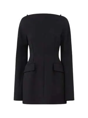 Sportmax Shoulder Pad Mini Dress - Black