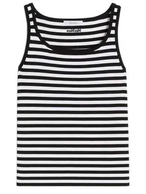 Max Mara Striped Tank Top - Black