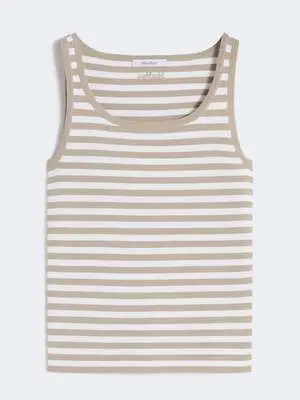 Max Mara Striped Fitted Mini Top With Round Neck - Grey