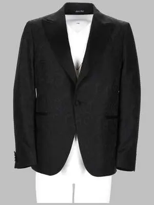 Brian Dales Wool-blend Paisley Jacquard Blazer - Black