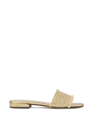 JIMMY CHOO Joa Flat Canvas Flat Sandals - Glddkcappu