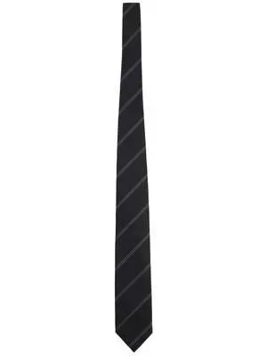 TOM FORD Striped Silk Neck Tie - Black