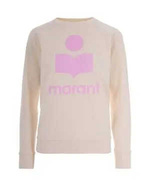 MARANT ETOILE Logo Sweatshirt - Ecru/pink