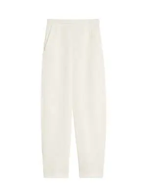 Max Mara Dente Wide-leg Cotton-blend Trousers - Ivory