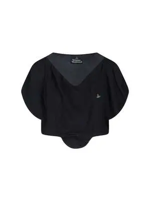 VIVIENNE WESTWOOD Draped Puff-sleeve Top - Black