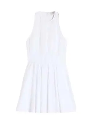 Sportmax Sleeveless Cotton Mini Dress With Racerback - White