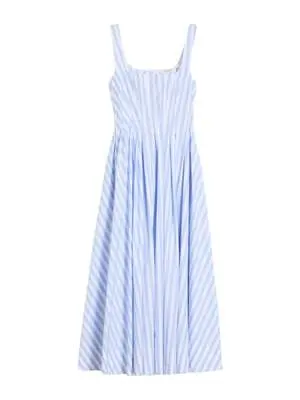 Sportmax Fitted Waist Long Dress With Square Neckline - Light Blue